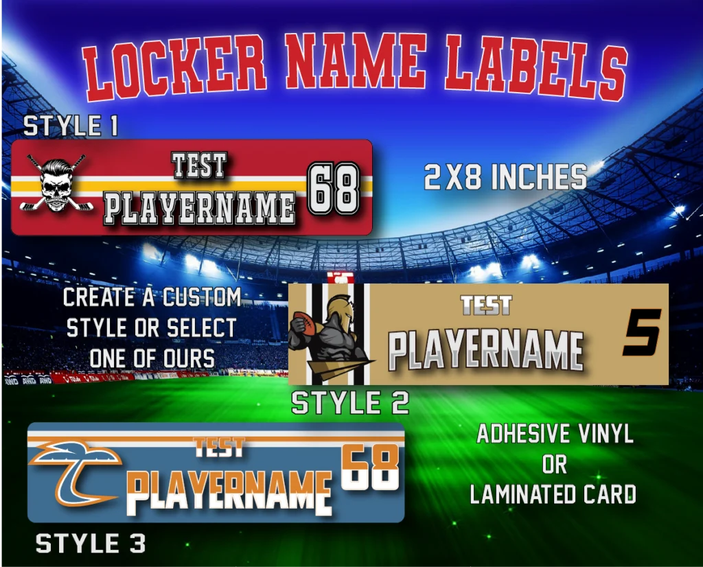 Custom Team Sports Locker Name Tags
